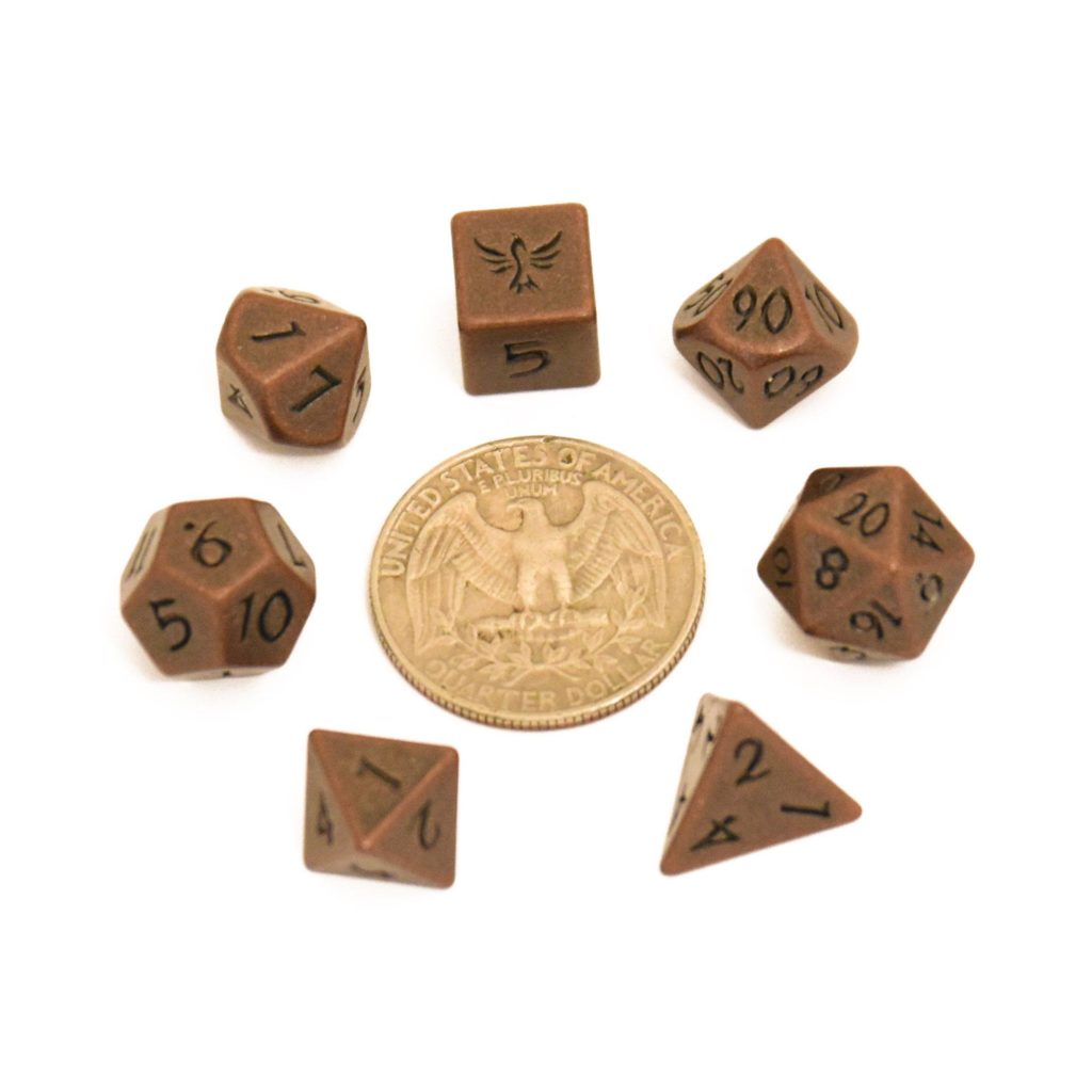 Mini Metal Phoenix Dice - Ancient Copper - Elderwood Academy