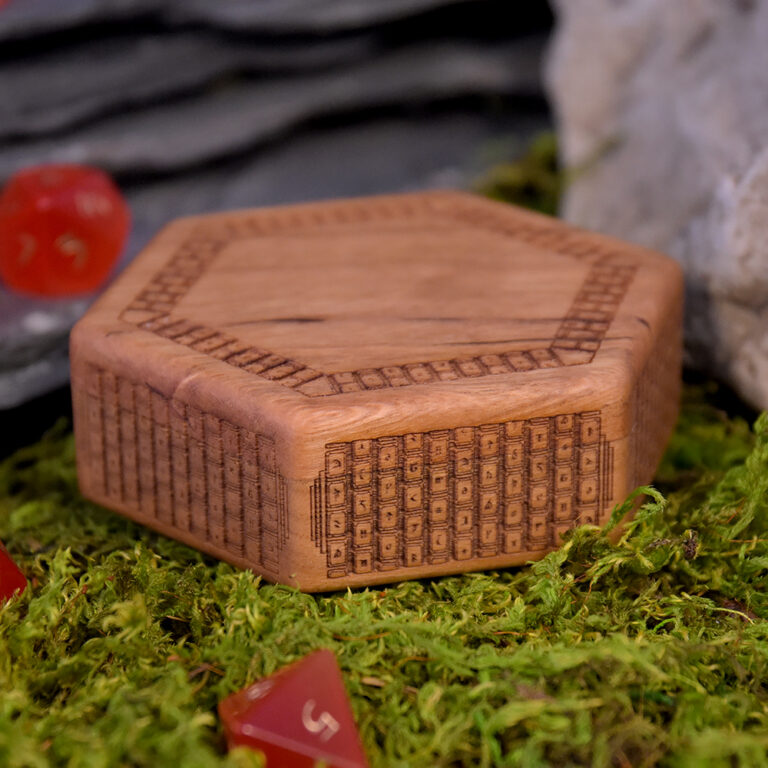Rune Decoder Hex Chest | Cherry Wood RPG Carrying Case