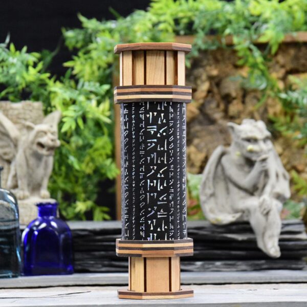 Codex Dice Tower – Holographic Rune on Onyx – Elderwood Academy