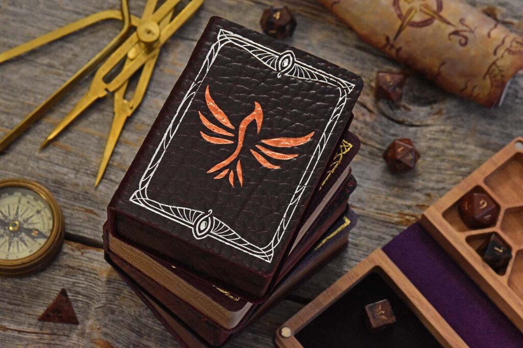 Mini Spellbook Gaming Box - Orange Phoenix on Red Dragonscale ...