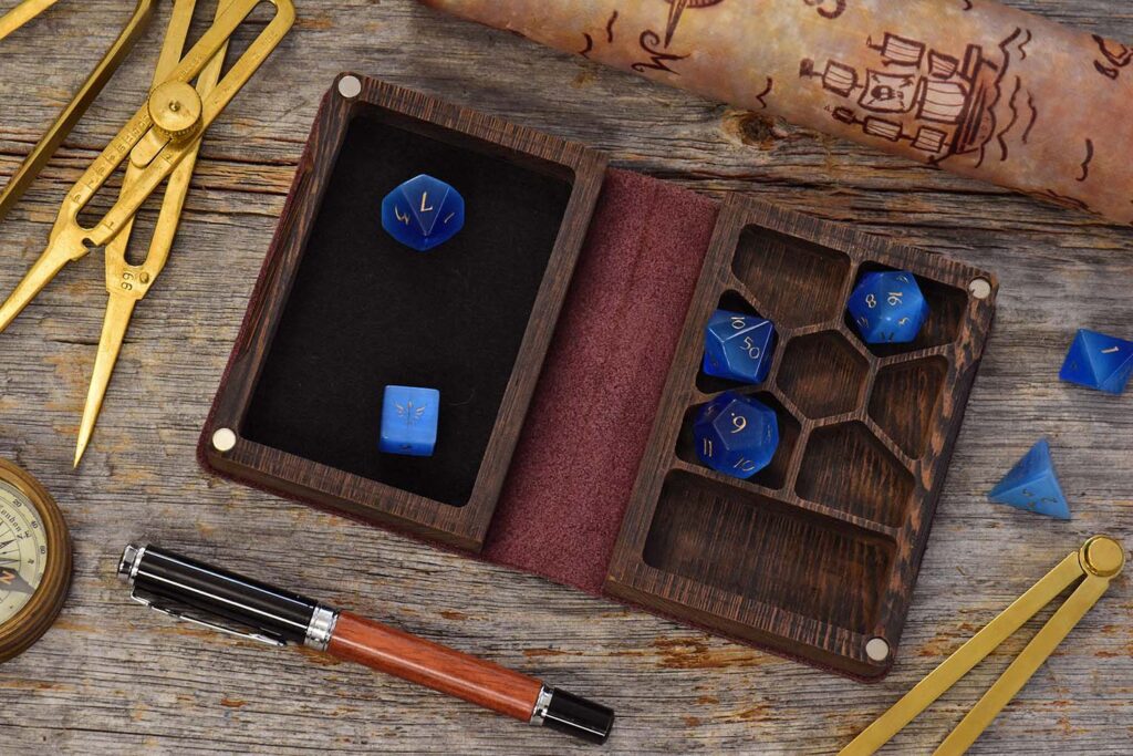 Mini Spellbook Gaming Box - Blush Sword on Crimson - Elderwood Academy