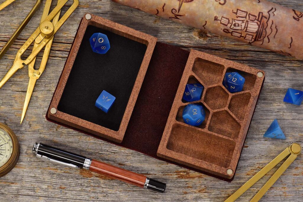 Mini Spellbook Gaming Box - Gold Yggdrasil on Red Dragonscale ...