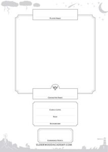 Dungeon Journal Character Sheet Pack - Elderwood Academy