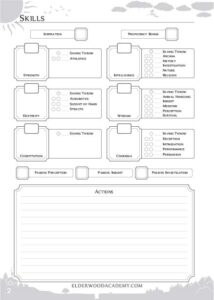 Dungeon Journal Character Sheet Pack - Elderwood Academy